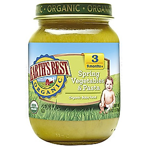 Earth's Best Organic Stage 3 Baby Food, Spring Vegetables and Pasta, 6 oz. Jar