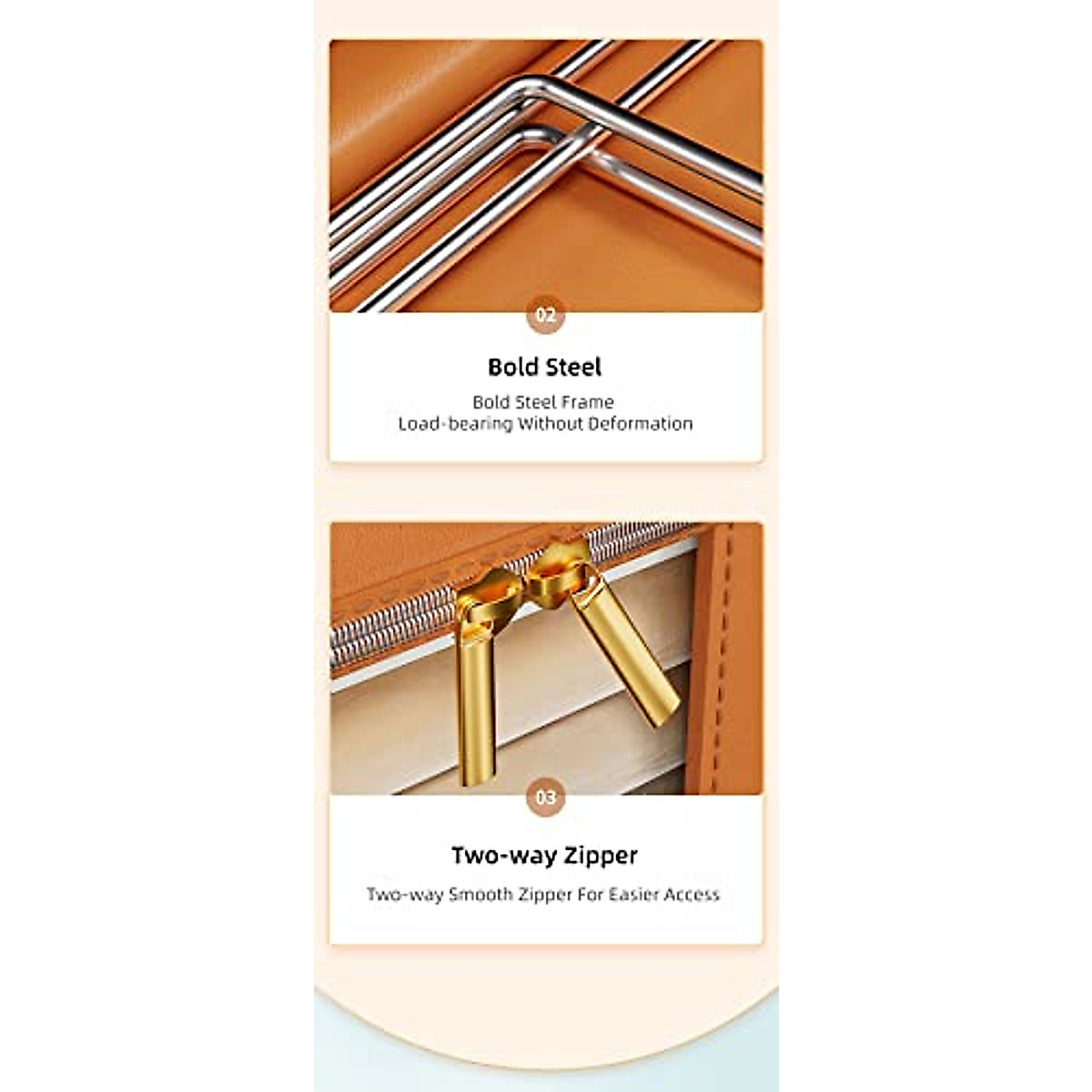 Large Capacity Clothes Storage Bags - Foldable clothing Storage Bins with Foldable Metal Frame, Zipper, Handles, Windows, for clothes and blanket - Underbed storage containers (24L, Cotton)