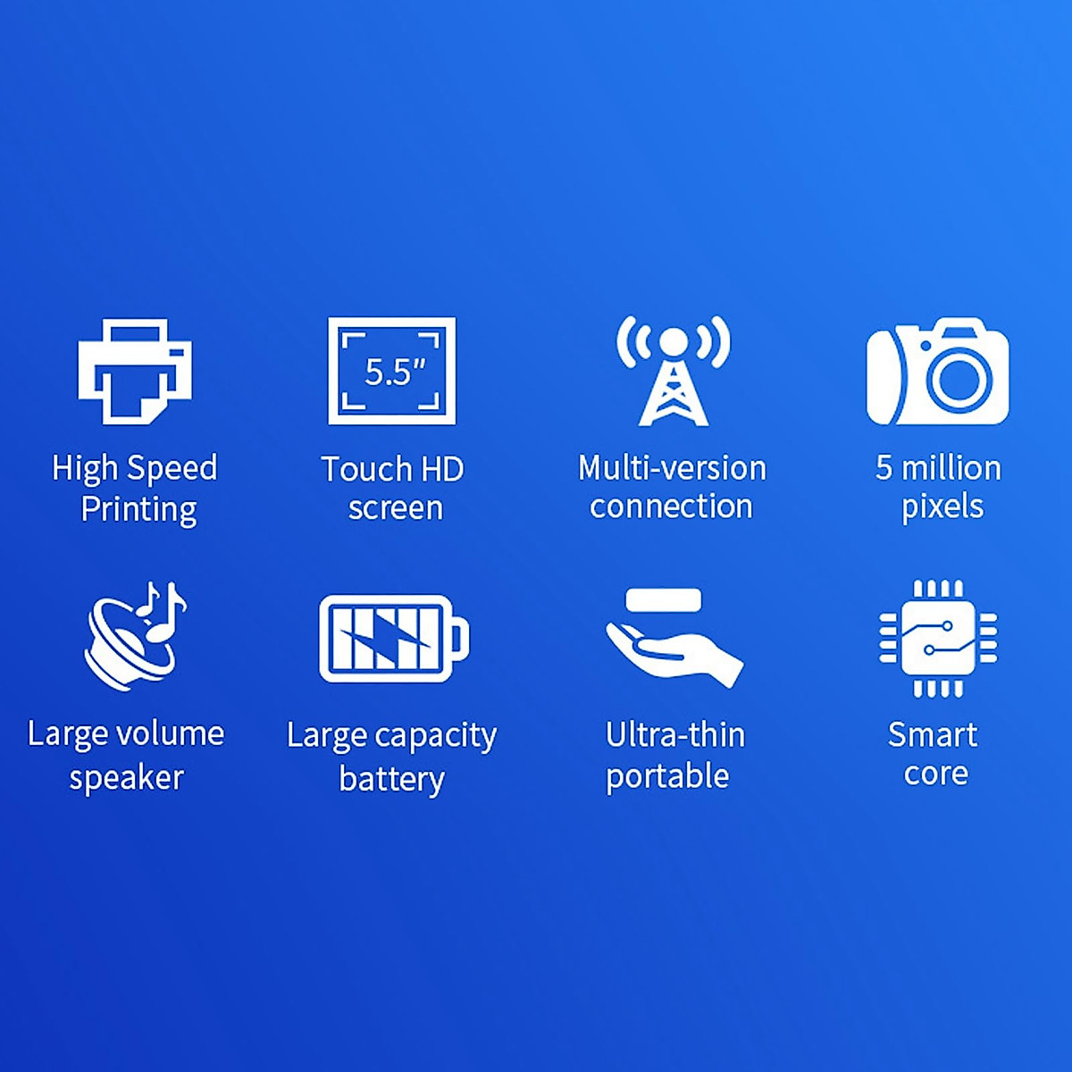 Zunate Handheld PDA POS with 5.5in Touch Screen, POS Receipt Printer 58mm Thermal Printer, 2GB + 32GB 4G LTE Mobile POS Receipt Printer for 1D 2D QR Barcode (US Plug)