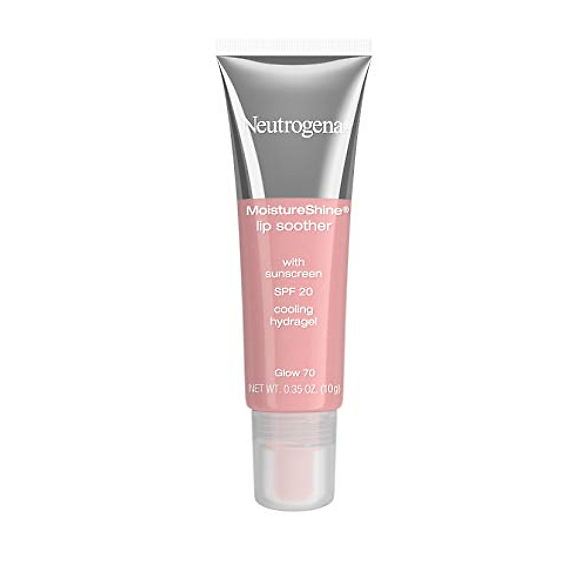 Neutrogena MoistureShine Lip Soother Gloss with SPF 20 Sun Protection, High Gloss Tinted Lip Moisturizer with Hydrating Glycerin and Soothing Cucumber for Dry Lips, Glow 70, 35 oz