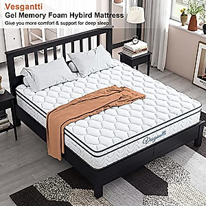 Vesgantti Queen Size Mattress, 12 Inch Hybrid Queen Mattress in a Box, Queen Bed Mattress with Memory Foam and Pocket Spring, Ergonomic Design & Pressure Relief, Medium Firm Feel, 60"*80"*12"