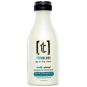 TEENOLOGY Shampoo and Conditioner Bundle (Save 5%) - Helps with Acne and Breakouts - Sulfate and Paraben Free, Noncomedogenic, Natural Botanical Extracts, Vanilla Almond - 16 oz.