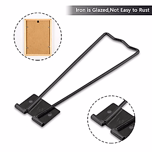 Rierdge 5 Pcs Easel Back, Iron Picture Frame Easel Back, Photo Frame Easel Back Stand with Screws & Screwdriver (Black)