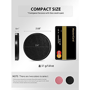 Getinbulk Compact Mirror Bulk, Set of 12 Double-Sided 1X/3X Magnifying PU Leather Round (Black, 2.7inch Diameter)