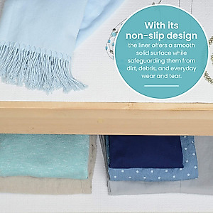 Con-Tact Brand Grip Prints Shelf Liner, Durable and Non-Adhesive Liners, Non-Slip Drawer and Cabinet Liner, 18" x 8', White, Pack of 4 Rolls