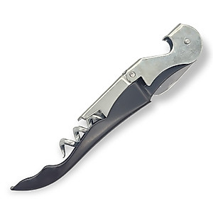 Handy Housewares Waiter's Corkscrew Wine Bottle Opener - Built In Cork Remover & Foil Cutter (1)