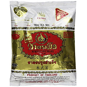 Number One Extra Gold Premium Thai Tea Mix Fine Loose Leaves for Iced Tea, Milk Tea or Boba Tea, Traditional Brand from Thailand with Stronger, Bolder Taste than Regular Thai Tea (14 oz Bag)