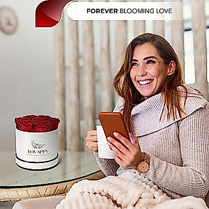 LOVAPPY Preserved Real Roses in a Box Roses That Last Up to 3 Years, Long Lasting Roses Gifts for Her, Valentines Day Gifts for Her (7 Red)