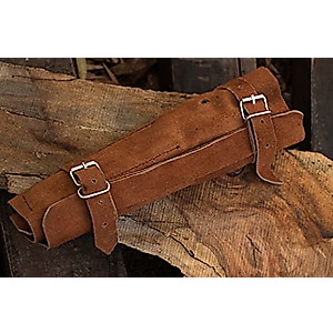 Custom Handmade Damascus Steel 5 pcs Professional Kitchen Chef Knife Set with 5 Pocket Case Chef Knife Roll Bag/Brown & Blue Dollar Sheath