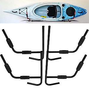 TC-HOME 2 Pairs Kayak Storage Rack Wall Mount Kayak Ladder Folding Holder Indoor Garage