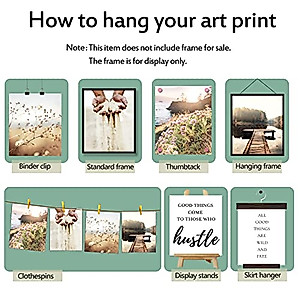 Nature Wall Art Prints Set of 6 Canvas Motivational Art Wall Decor Landscape Print Pictures Wooden Bridge Sand Flower Plant Poster Home Decorations for Living Room Bedroom (8"x10" UNFRAMED)
