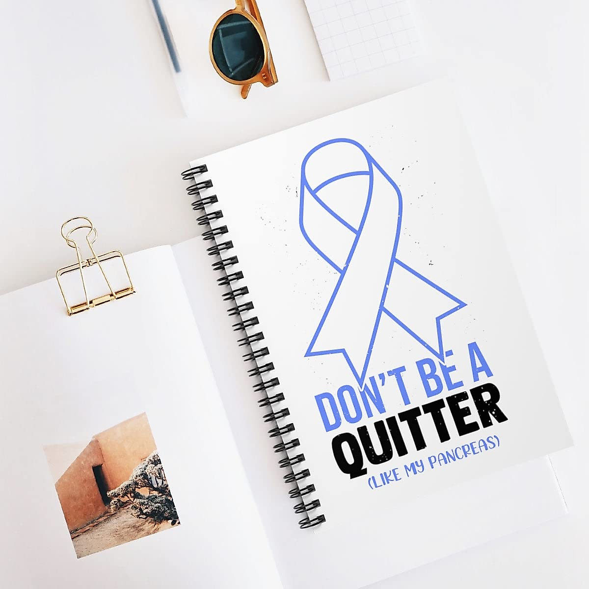 Spiral Notebook Novelty Don't Live A Quitter Like My Pancreas Fighters Fan Humorous Exocrine One Size