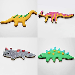 TINGSING Dinosaur Cookie Cutters, 7 Pieces Dinosaur Biscut Cutter Stainless Steel Dinosaur Shapes Baking Mold Fondant Candy Food Sandwich Cutters for Kids Dinosaur Theme Birthday Party Supplies