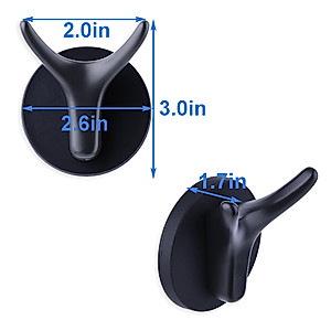 LEVOSHUA Magnetic Coat Hook Heavy Duty, Double Magnet Hook for Hanging Coat Towel Hat Key Purse Backpack, Black Pack of 4