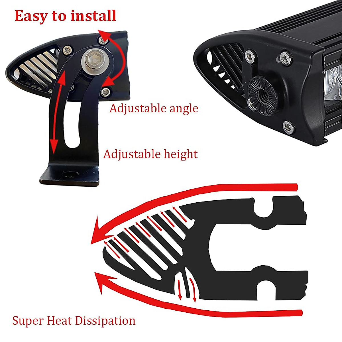 26inch LED Light Bar,120W Curved Single Row, Spot Flood Combo, IP68 Waterproof LED Driving Fog Lamp, 12V 4WD Off Road Lighting, LED Work Lights for UTE ATV UTV SUV Boat Trucks (120W)