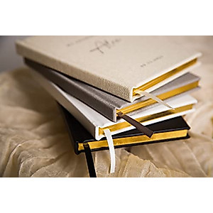 Vow Books Set of 2 (Promises Design) - Custom Hard Cover Luxury Modern Wedding Ceremony or Vow Renewal Booklets, Bride Groom Gifts, Engagement Party or Reception Speech Notes