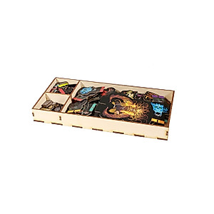 The Broken Token Game Organizer Compatible with Middara: Unintentional Malum - Act 1 - Wooden Game Organizing Box with Multiple Trays