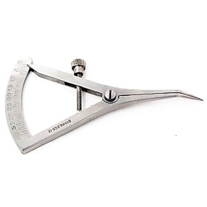 A2Z CASTROVIEJO Caliper Measuring & Marking Device with Graduated 0-40mm Scale and Adjustable Thumbscrew, Stainless Steel Orthopedic Ophthalmic Surgical Medical Measuring Instrument (3.5" Angled)