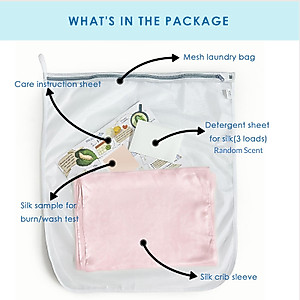 PROMEED 100% Mulberry Silk Crib Sheet for Baby Hair, 23 Momme Silk Bassinet Slip for Baby Bald Spots, Soft and Safe Silk Cot Sleeve for Everyday Use (Pink)