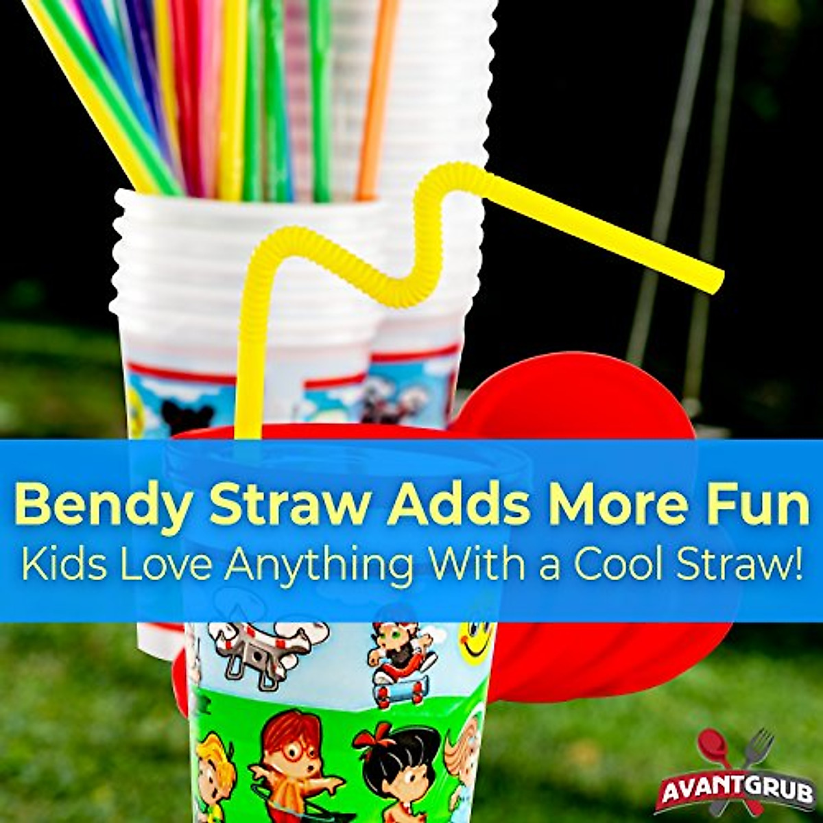 Leakproof 12oz Kids Party Cups With Lid and Straw 10Pk. Super Durable and Dishwasher-Safe With BPA Free Material is Reusable or Take and Toss! Great for Child Birthday Parties Travel or Bathroom Cup.