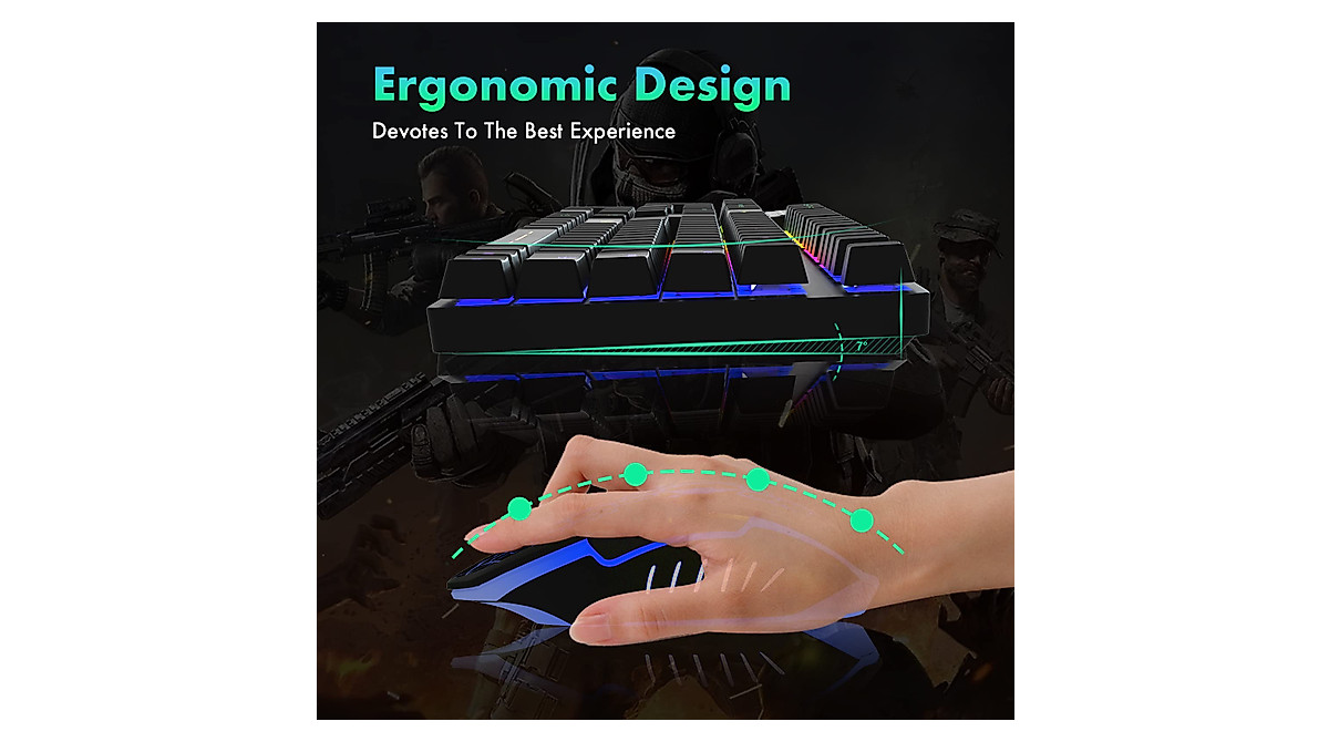 FLAGPOWER RGB Gaming Keyboard & Breathing Mouse Combo | 4 Colors Backlit