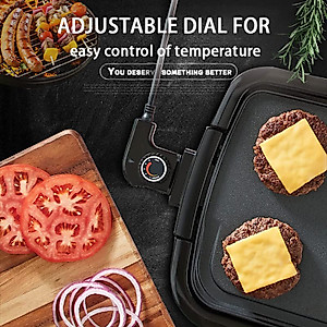 Ceramic Electric Griddle Nonstick Large - 20" x 10.5" Cooking Surface for Pancakes Burgers Eggs