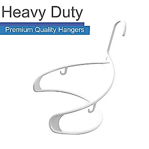 Heshberg Plastic Hooks Hangers Space Saving Tubular Clothes Hangers Standard Size Ideal for Everyday Use on Shirts, Coats, Pants, Dress, Skirts, Etc. (50 Pack) (White)