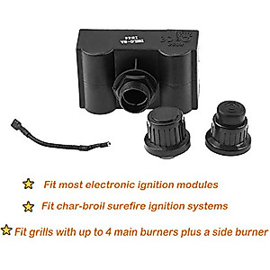BBQ Future Universal 5 Spark Generator Push Button Switch Electric Igniter Fit Grills with Up to 4 Main Burners Plus A Side Burner -Char-Broil Surefire Ignition Systems and Other