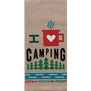 Kay Dee Designs Camping Adventures Chambray Tea Towel Set of 3: Bundle Designs Include: Have an Adventure - I Heart Camping - Happy Camper
