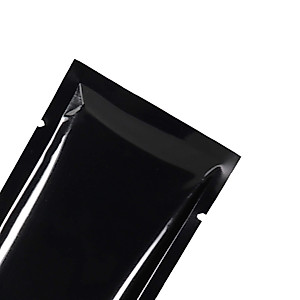 QQ Studio Multi Color Glossy Food Safe Confectionery Dessert SlickSeal™ Flat Bag with Tear Notch (100 Black, 2.75" x 4")