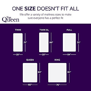 NapQueen Twin-XL Mattress, 14 Inch Elizabeth Cooling Gel Memory Foam Mattress, Twin-XL Bed Mattress in a Box, CertiPUR-US Certified, Medium Firm, Breathable Soft Fabric Cover