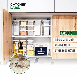 Catcher Labs Pantry Moth Pro Traps with Pheromones | Sticky Glue Moth Traps for Kitchen | Traps to Get Rid of Moths in House | Non-Toxic Moth Catcher (6-Pack)