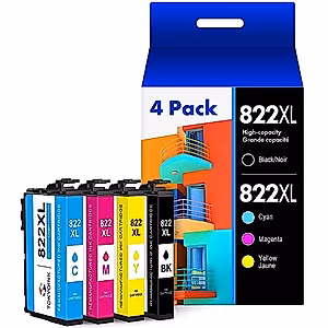 TOKYOINK Remanufactured 822XL Ink Cartridges [Newest Aug.Version] Replacement for Epson 822xl T822XL Combo Pack High Yield Use for Workforce Pro WF-3820 WF-4830 WF-4820 WF-4833 WF-4834 printer - 4pack