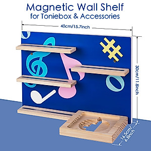 Magnetic Wall Shelf for Toniebox, Charging Station, and Tonies Characters (Square-Music)