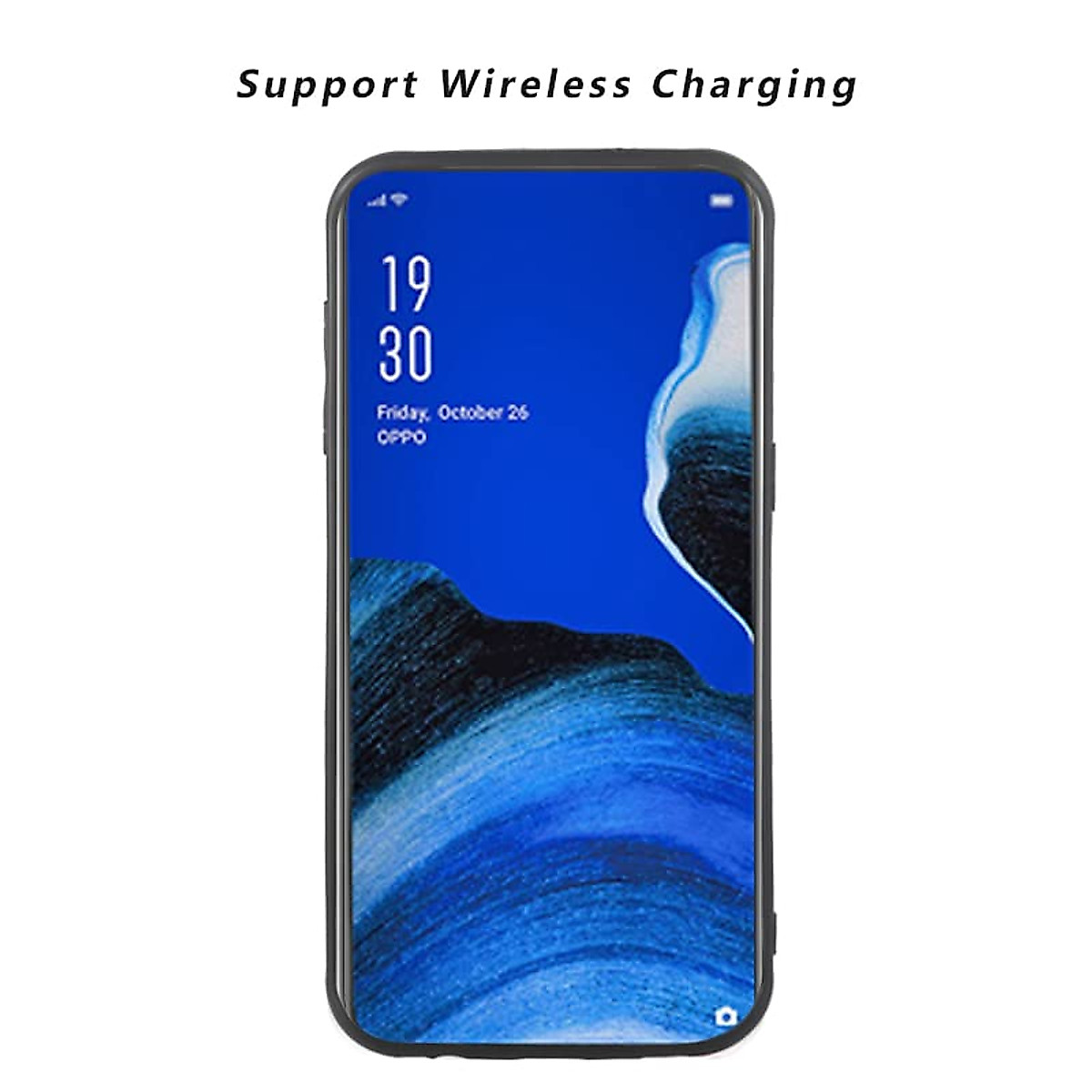 ELISORLI Compatible with Oppo Reno 2 case Rugged Thin Slim Cell Accessories Anti-Slip Fit Rubber TPU Mobile Phone Protection Full Body Silicone Soft Bumper Grip Cover for Reno2 2019 Women Men Blue