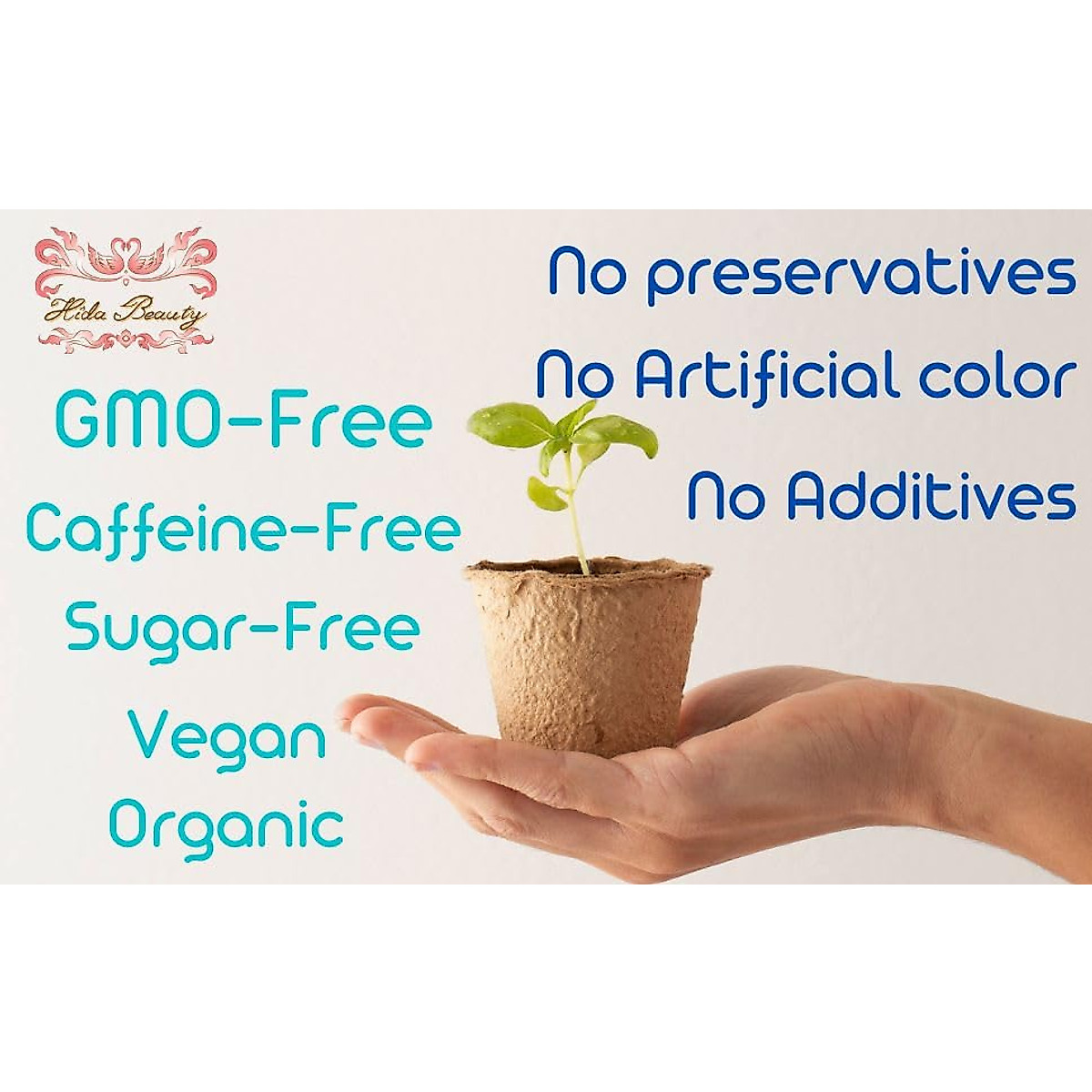 Hida Beauty Dried Butterfly pea flower tea 30 Tea bags Herbal Blue Natural Pure colors for drinks hot cool purple violet funness party food bakery pasta cocktail rice