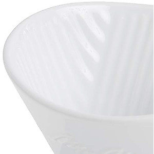 Melitta 1 Cup Porcelain Pour-Over Cone Coffeemaker, Glossy White