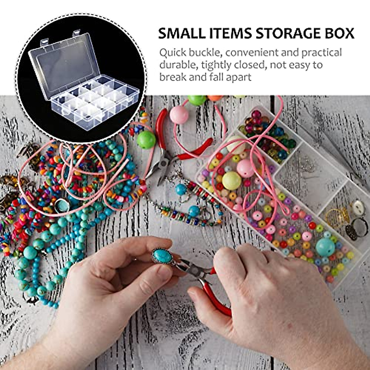 VICASKY 3Pcs Clear Organizer Box with Dividers 12 Compartment Bead Organizer Hardware Accessories Box Earrings Organizer for Bead Storage Fishing Tackle Loom Bands