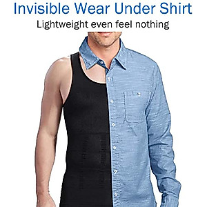 Aptoco Compression Shirts for Men,3 Pack Sleeveless Undershirt Body Shaper Vest Tank Top Mens Gynecomastia