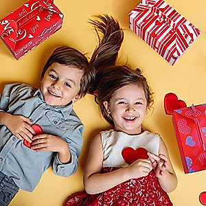 ADXCO 24 Pack Valentine's Day Treat Boxes, 6.3 x 3.5 x 3.5 Inch Gable Treat Boxes Paper Gift Box Goodie Boxes for Valentines Container Candy BoxesWedding, Birthday Party Favor Boxes