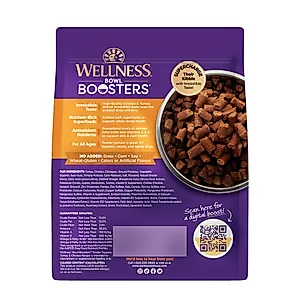 Wellness Tender Toppers (Previously Bowl Boosters), Grain-Free Natural Dog Food Toppers or Mixers, Made with Real Meat (Turkey & Chicken, 2-Pound Bag)