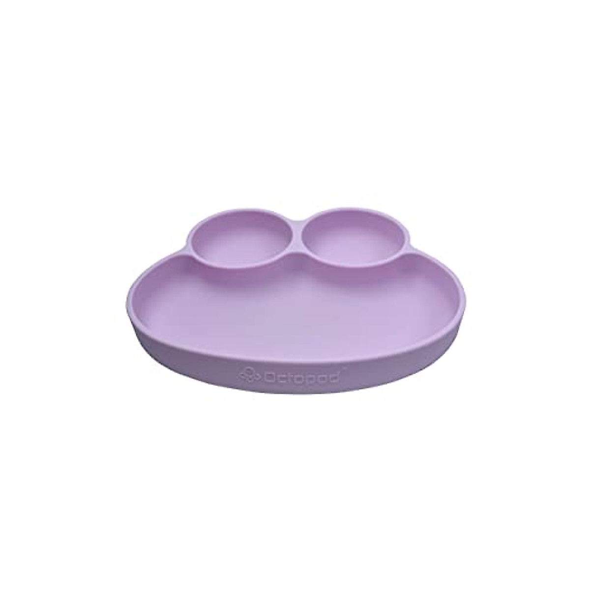 Abiie Octopod Frog Silicone Plates with Suction - Spill Proof, Easy to Clean - BPA-Free Bowl - Suction Plates for Baby and Toddler - Training & Feeding Divided Grip Dish (Pink Lavender)