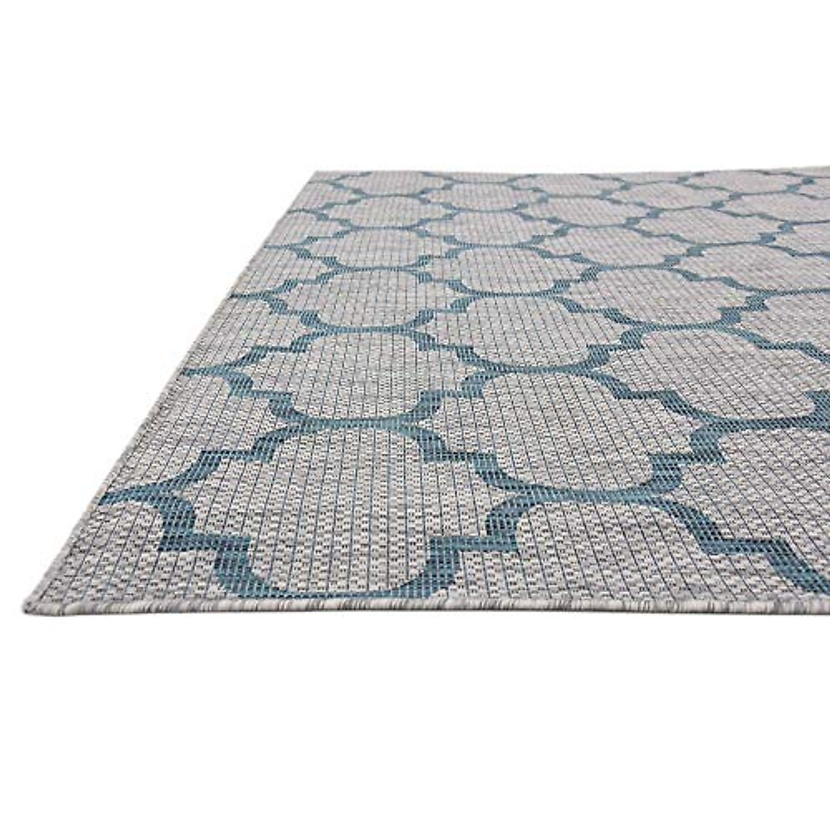 Unique Loom Outdoor Trellis Collection Area Rug (7' 1" x 10' Rectangle, Gray/ Ivory)
