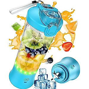 Portable Blender, Portable Blender for Shakes and Smoothies, 600ml Portable Blender 20 oz with USB Rechargeable, Personal Size Blenders with 6 Sharp Blades, Mini blenders for kitchen/Travel/Office