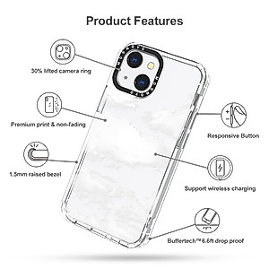 MOSNOVO Case for iPhone 13 Mini, [Buffertech 6.6ft Military-Grade Drop Protection] [Anti Peel Off Tech] Clear TPU Bumper Phone Case Cover Design - Cloud