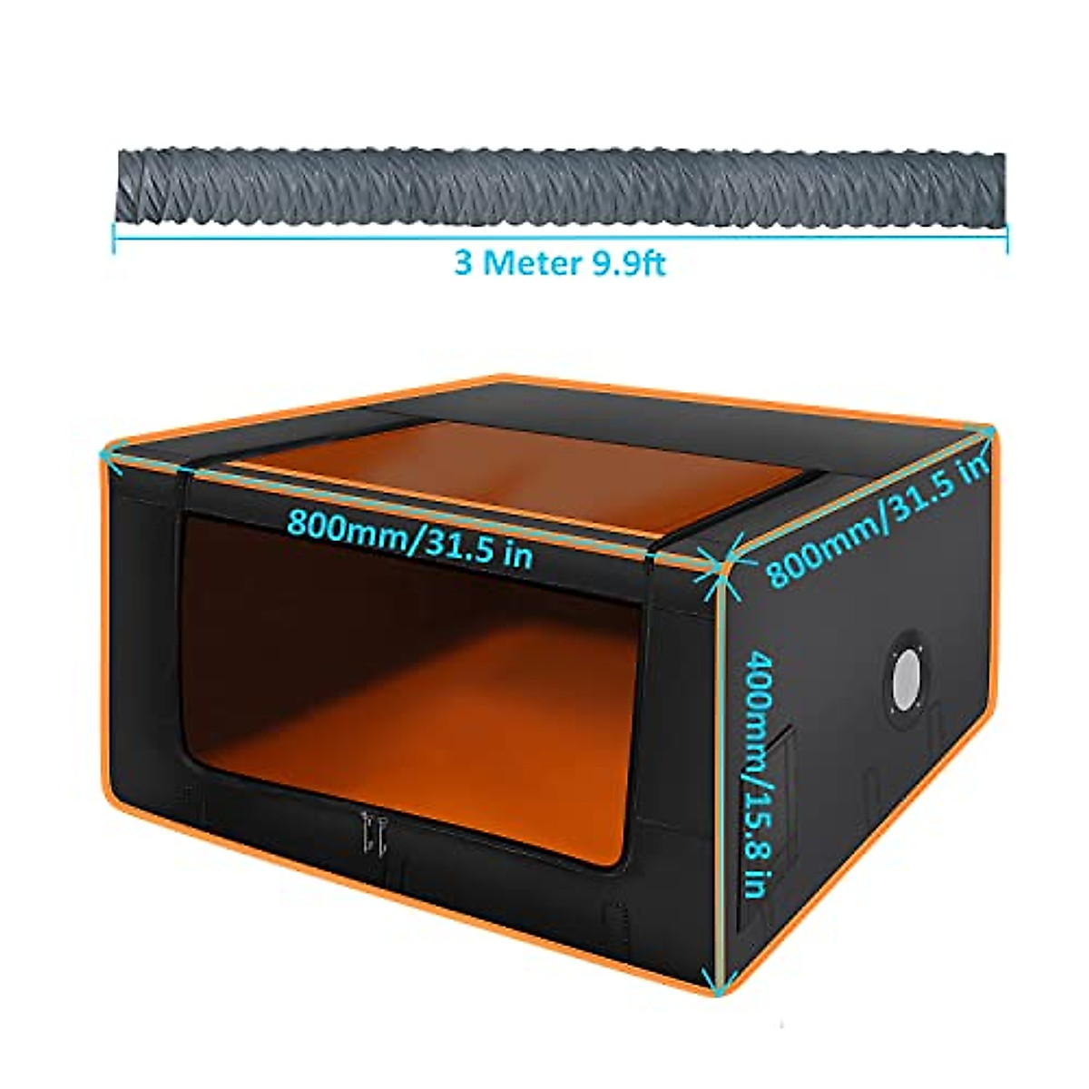 Twotrees Laser Engraver Enclosure for TS2 800x800x400mm Fireproof and Dustproof Large Protective Cover with Ventilation System for Most Indoor Laser Engraver Upgrade Accessories