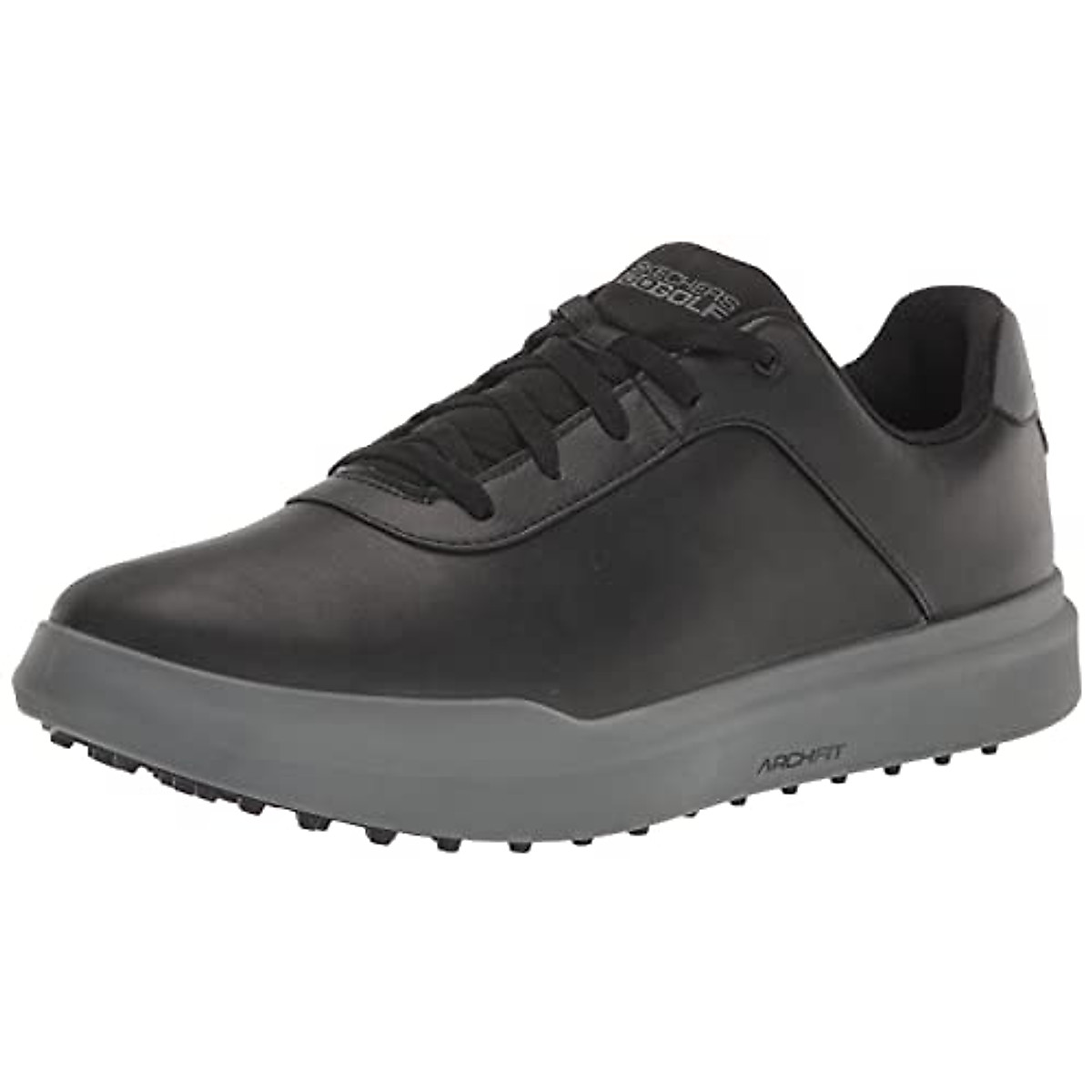 Skechers Men's Drive 5 Lx Arch Relaxed Fit Spikeless Waterproof Golf Shoe Sneaker, Black/Gry, 9.5