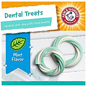 Arm & Hammer for Pets Ringers Fresh Breath Dental Treats for Dogs, Value Pack, 32 Pcs | Dog Dental Chews Fight Bad Dog Breath, Plaque & Tartar Without Brushing | With Baking Soda