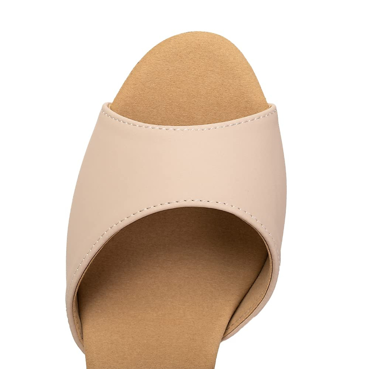 YKXLM Women's Ballroom Dance Shoes Latin Salsa Bachata Performance Dancing Shoes,095,Beige,8.5US