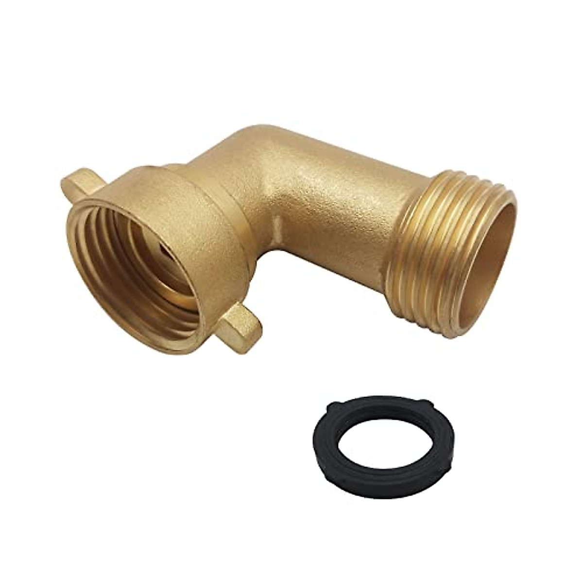 LYFJXX Garden Hose Connector, 90 Degree Elbow Adapter Hose Quick Connect Fittings 3/4 Inch, Solid Brass Pipe Fitting